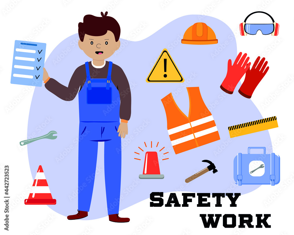 Worker on safety inspection with check-list. Safety equipment Stock ...