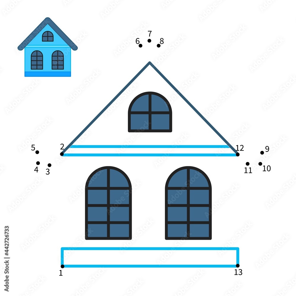 Educational game for kids. Dot to dot game for children. Illustration ...