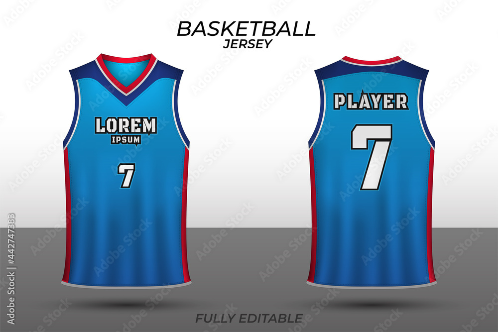 Basketball jersey design template. Uniform front and back. Sports ...
