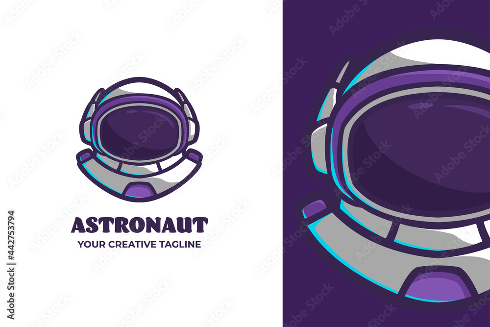 Astronaut Helmet Cartoon Mascot Logo Stock Vector | Adobe Stock