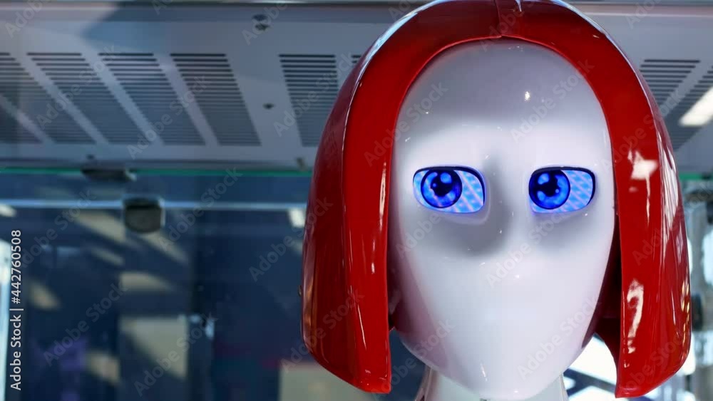 The future belongs to robots, Robotic service. Shown is the head of a ...