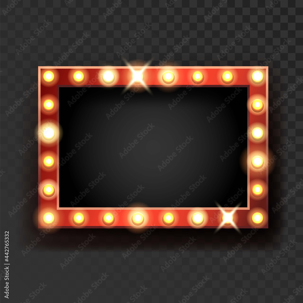 Blank Broadway Sign In Lights