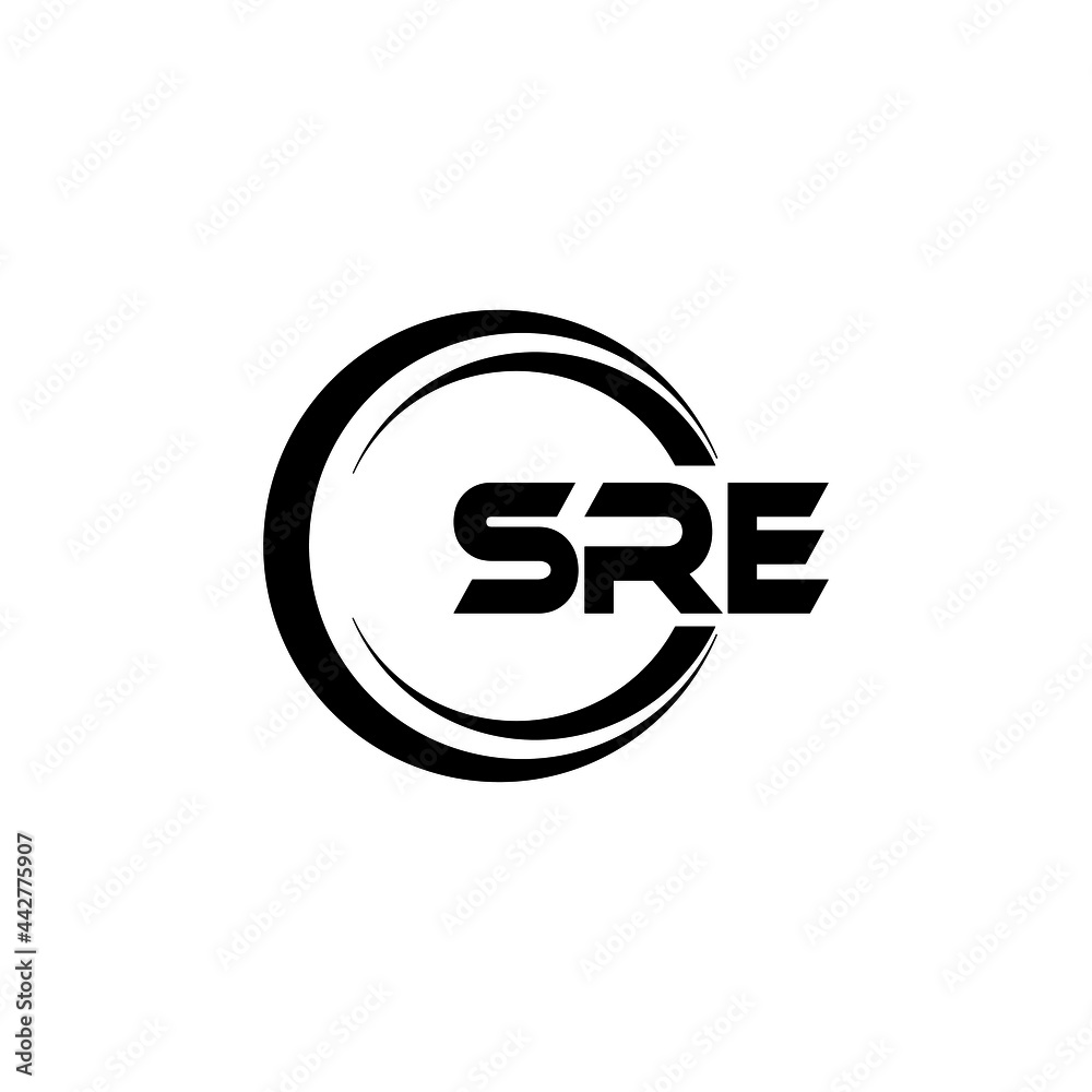 SRE letter logo design with white background in illustrator, vector ...
