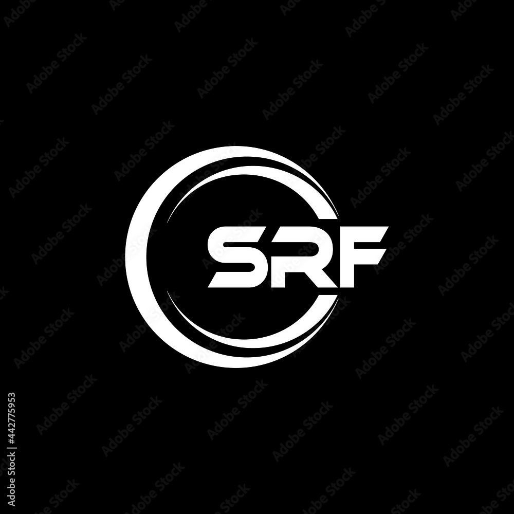 Vecteur Stock SRF letter logo design with black background in ...