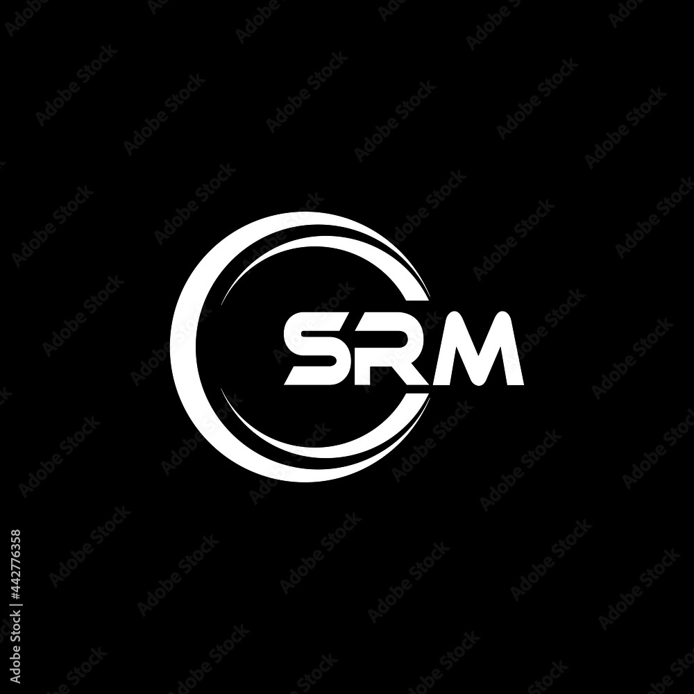 SRM letter logo design with black background in illustrator, vector ...