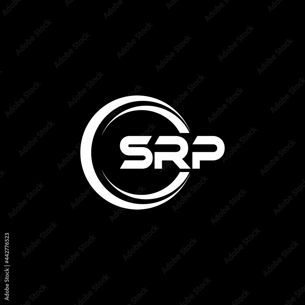 SRP letter logo design with black background in illustrator, vector ...