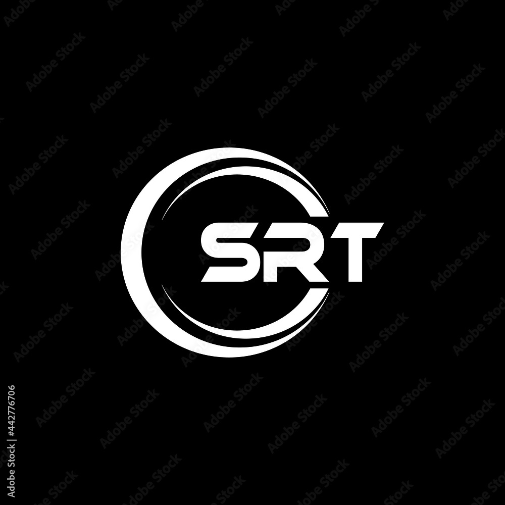 SRT letter logo design with black background in illustrator, vector ...