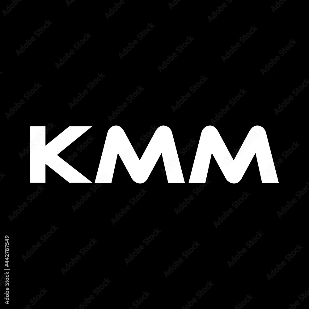 Vetor do Stock: KMM letter logo design with black background in ...