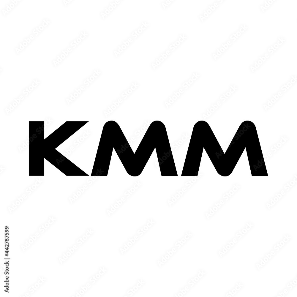 KMM letter logo design with white background in illustrator, vector ...