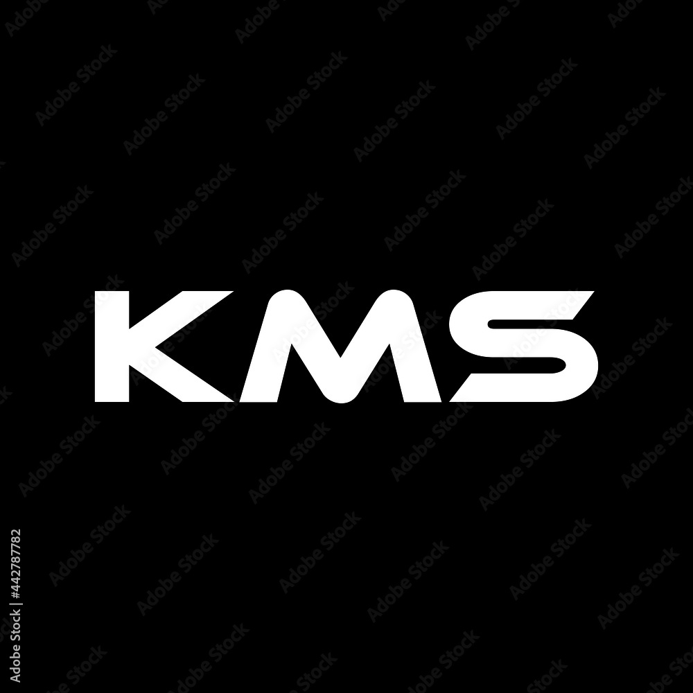KMS letter logo design with black background in illustrator, vector ...