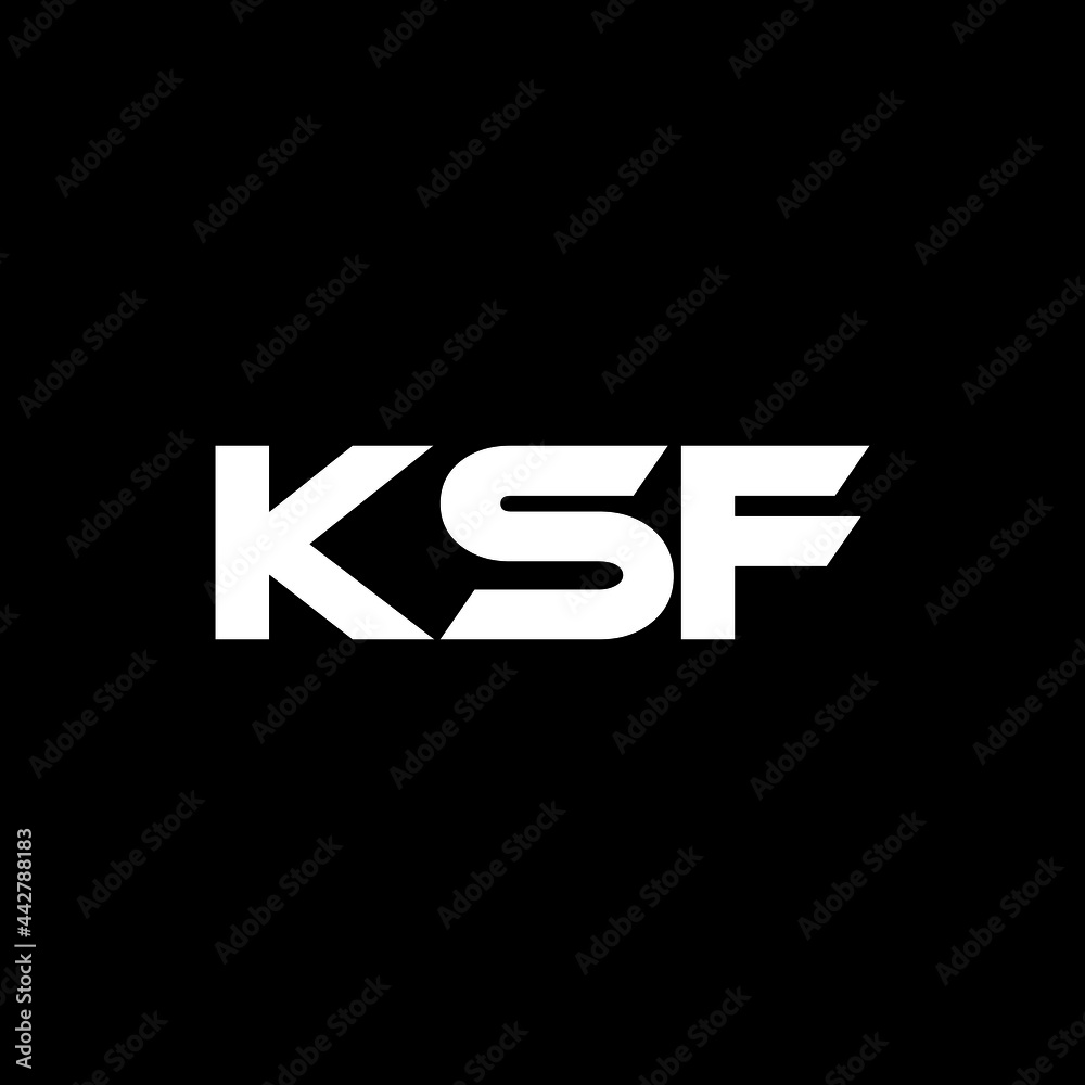 KSF letter logo design with black background in illustrator, vector ...