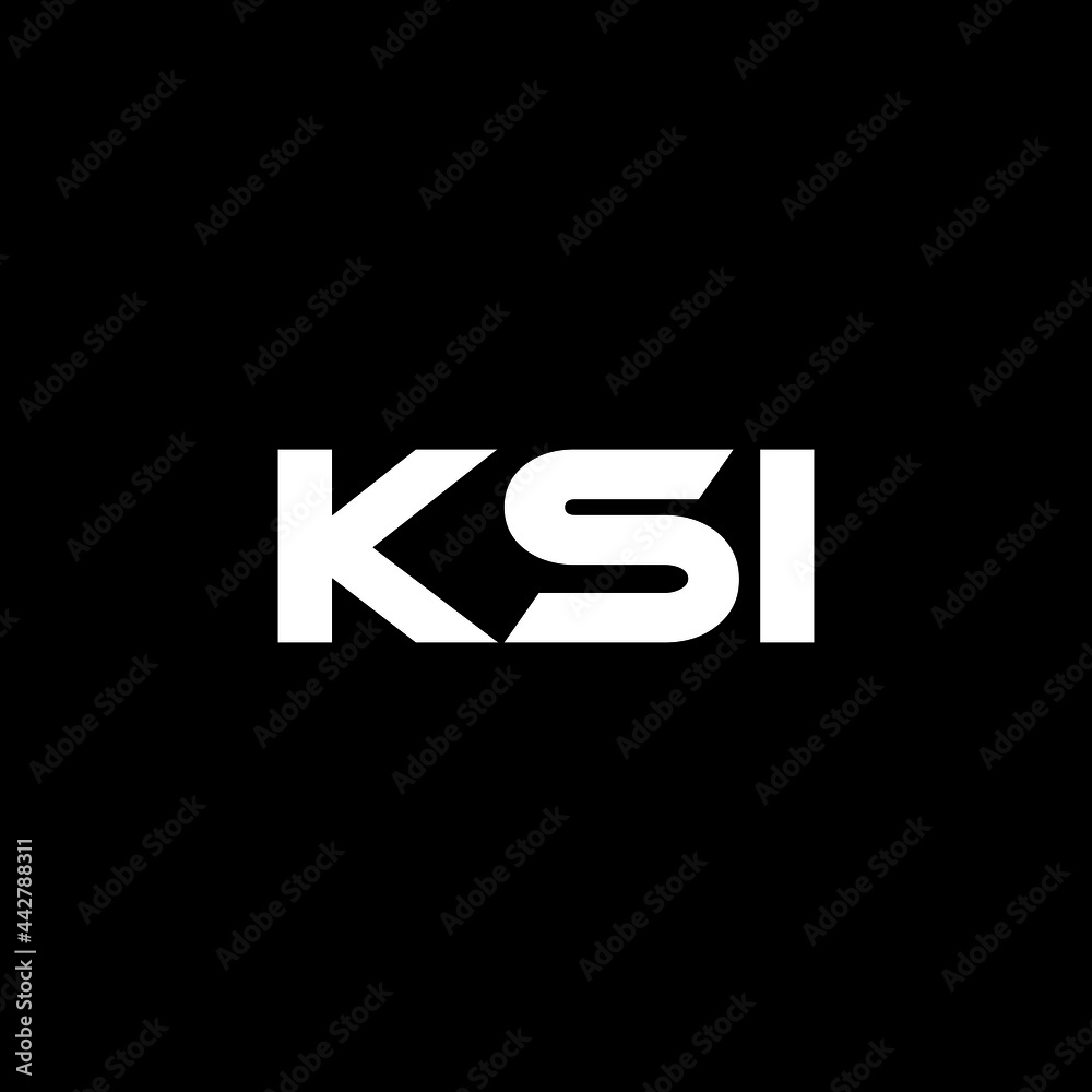 Photo KSI letter logo design with black background in illustrator ...