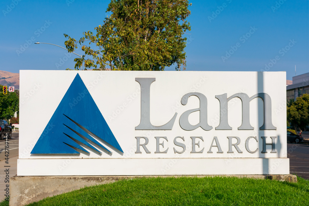 Lam Research sign and logo at semiconductor company Lam Research ...