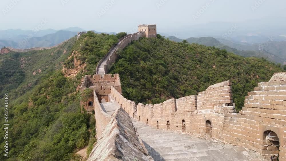 Footage of the Great Wall of China is a series of fortifications that ...