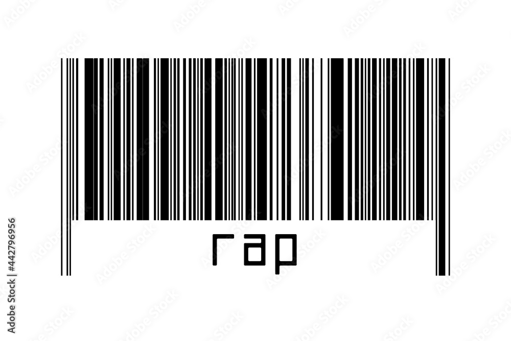 Digitalization concept. Barcode of black horizontal lines with ...