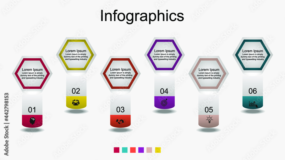 Business data visualization, infographics. Scheme of the process of ...