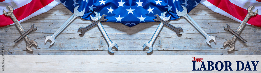Happy Labor Day background banner panorama greting card template ...