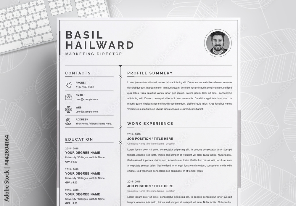 Resume Layout Layout Stock Template | Adobe Stock