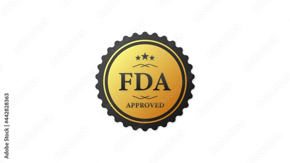 Vidéo Stock FDA approved gold rubber stamp on white background ...