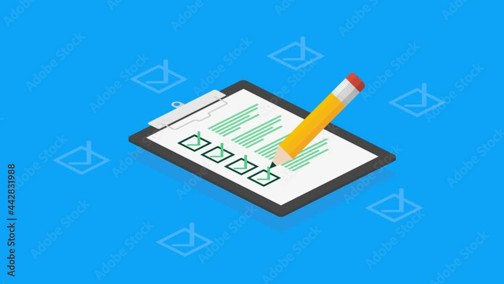 Check List tablet on white background. Ok sign. Motion graphics. Stock ...