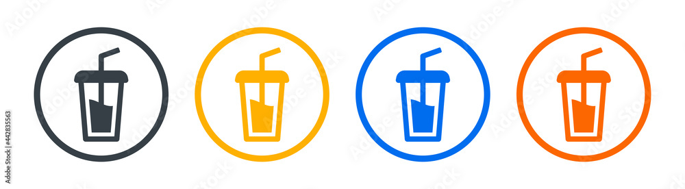 Milkshake drink icon. Symbol of refreshing, beverage, glass symbol ...