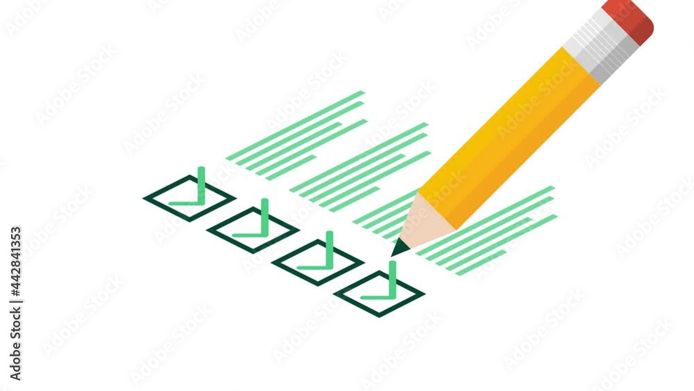 Check List tablet on white background. Ok sign. Motion graphics. Stock ...