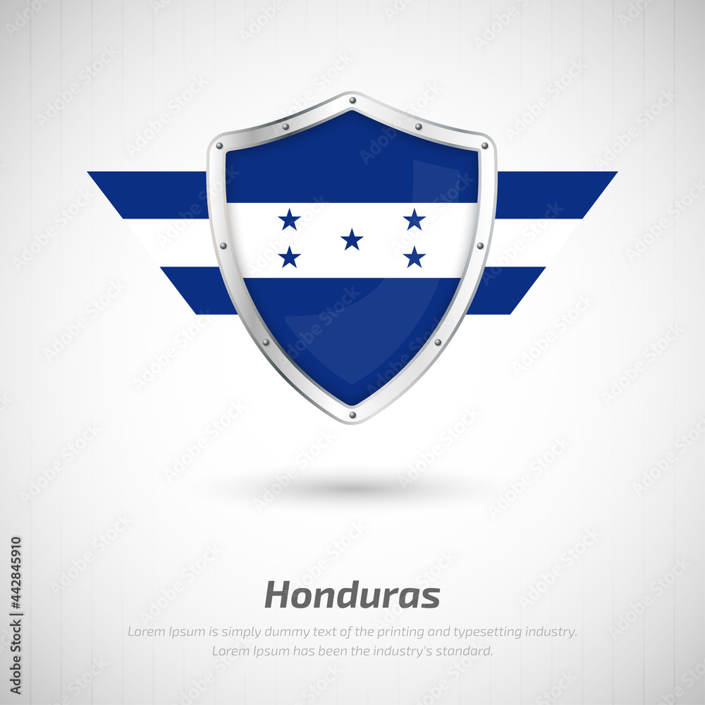 Elegant glossy shield for Honduras country with happy independence day ...