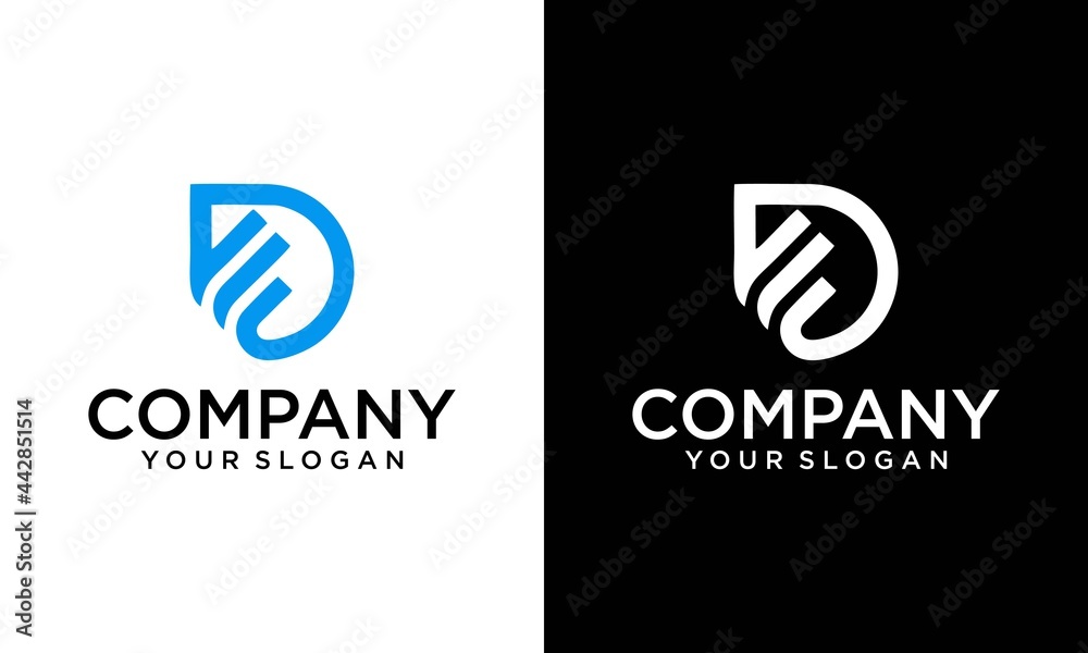 DE or D E letter alphabet logo design in vector format. Stock Vector ...