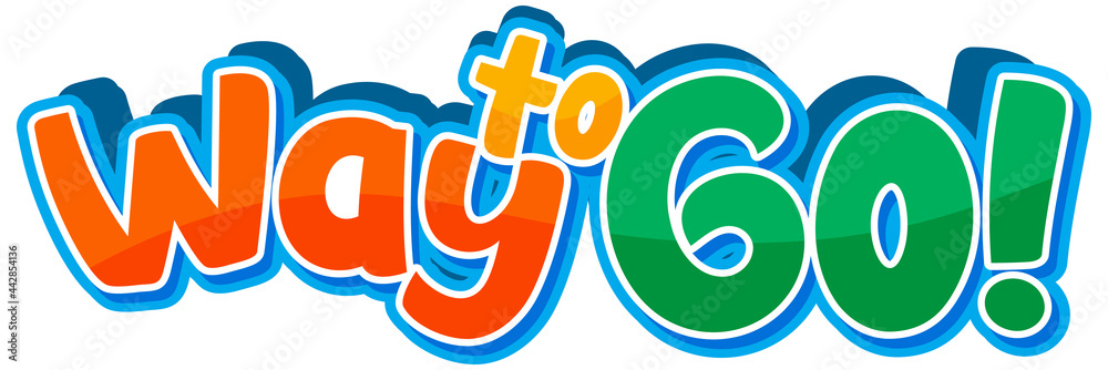 Cute way to go font cartoon text Stock Vector | Adobe Stock