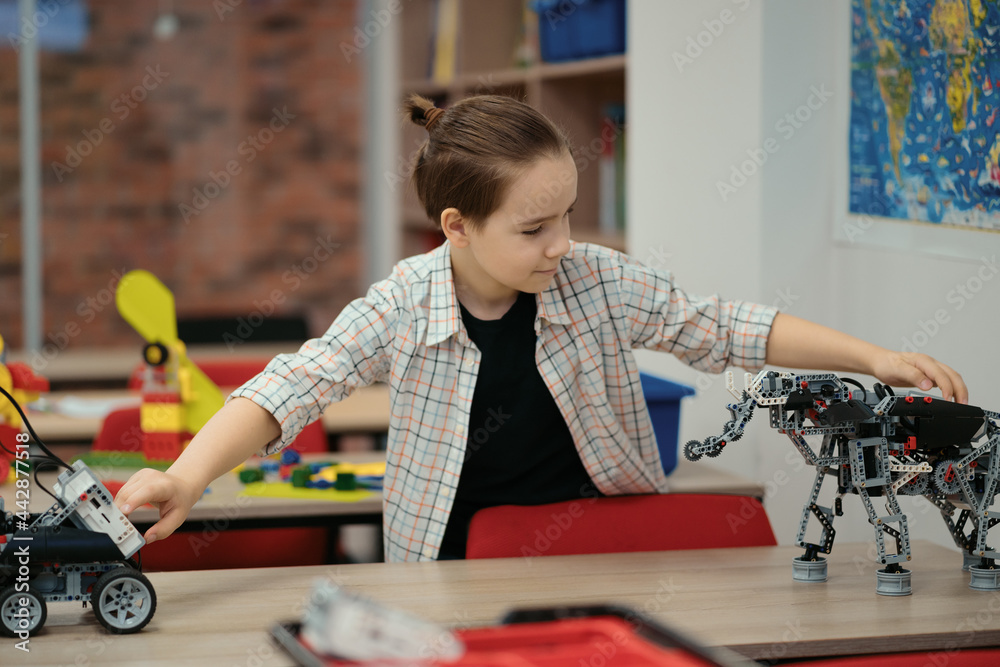 Boy Works on a Fully Functional Programable Robot for His School ...