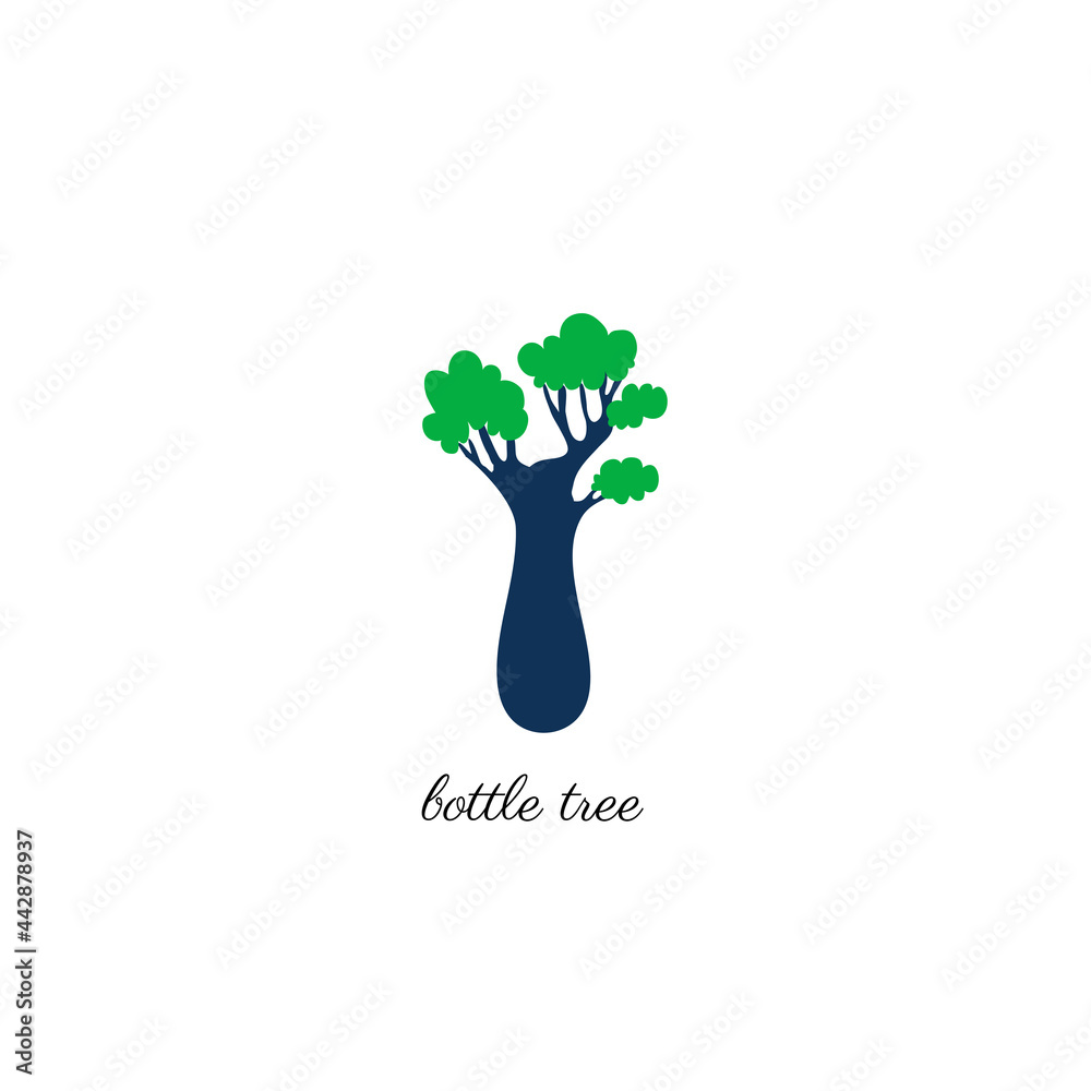 Set of australian bottle tree, hand drawn vector illustration isolated ...