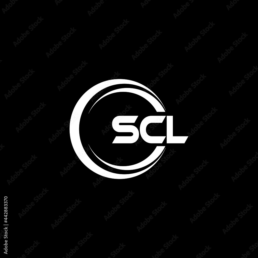 SCL letter logo design with black background in illustrator, vector ...