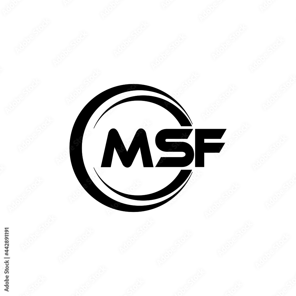 MSF letter logo design with white background in illustrator, vector ...