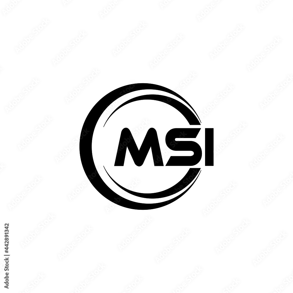 MSI letter logo design with white background in illustrator, vector ...