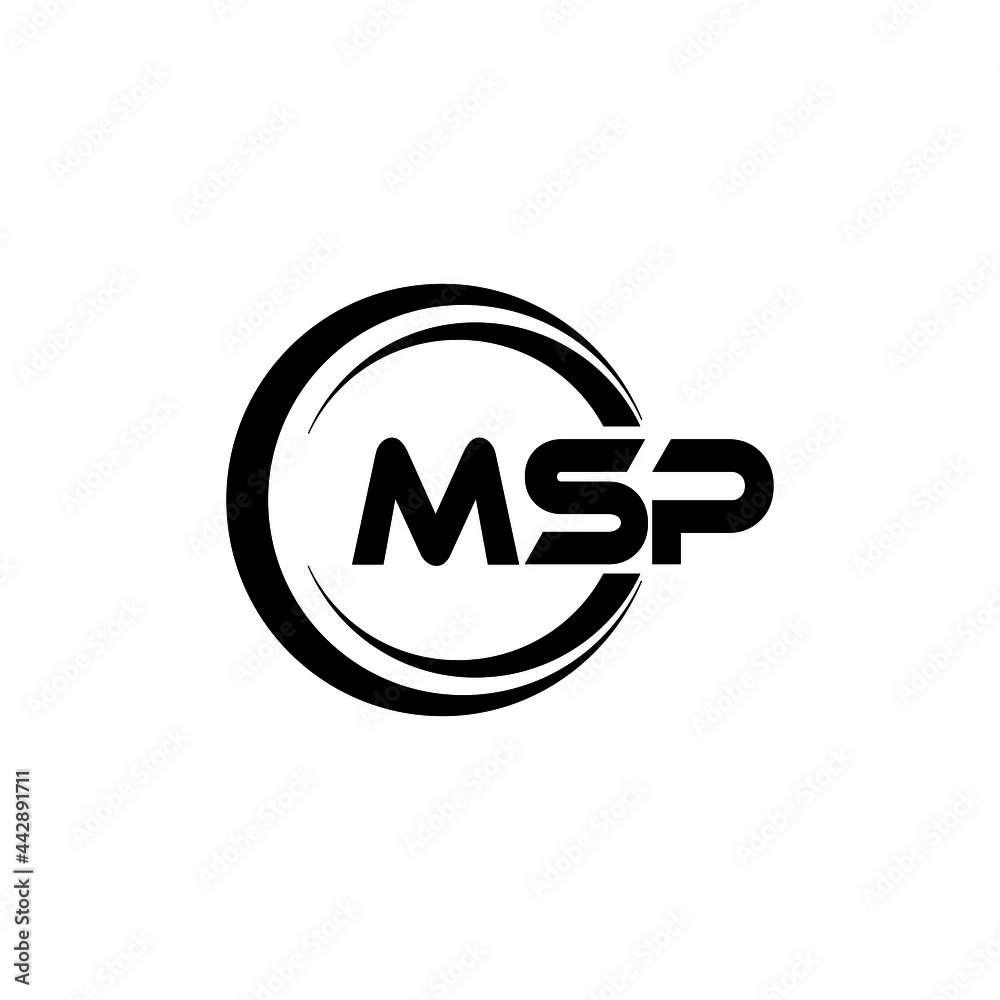 Vecteur Stock MSP letter logo design with white background in ...