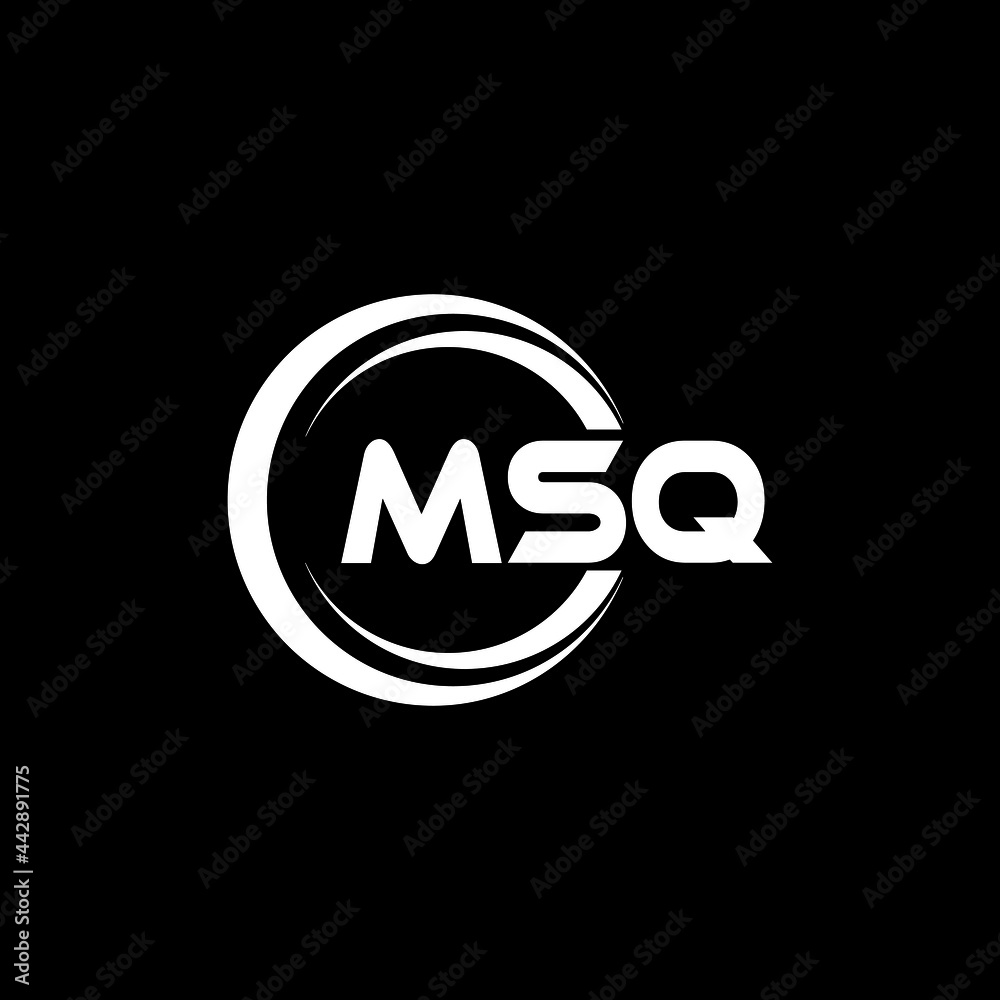 MSQ letter logo design with black background in illustrator, vector ...