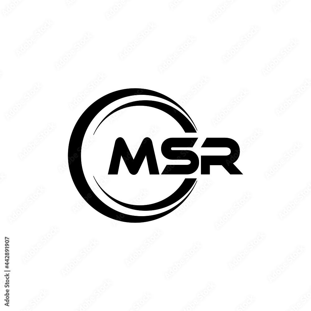 MSR letter logo design with white background in illustrator, vector ...