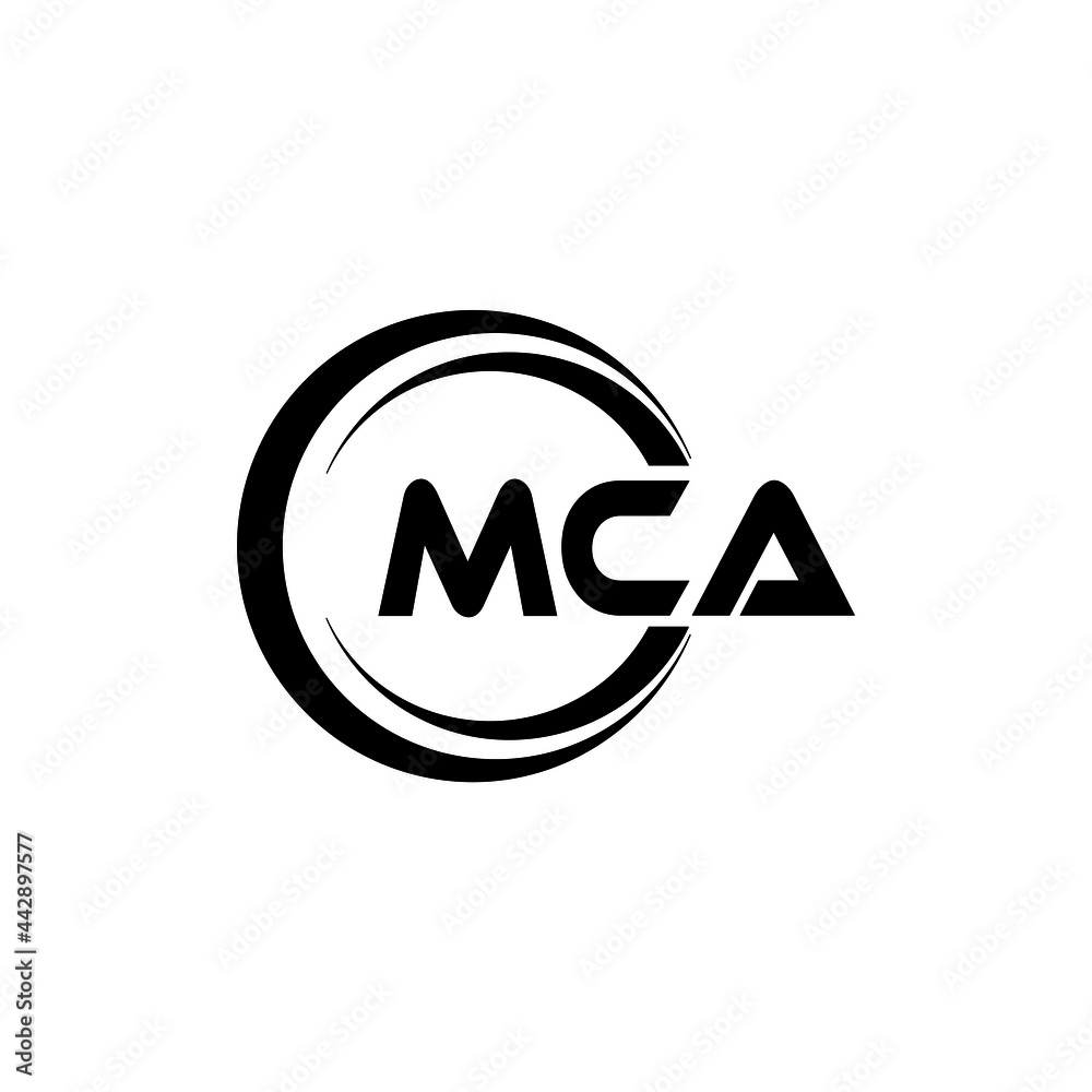 MCA letter logo design with white background in illustrator, vector ...