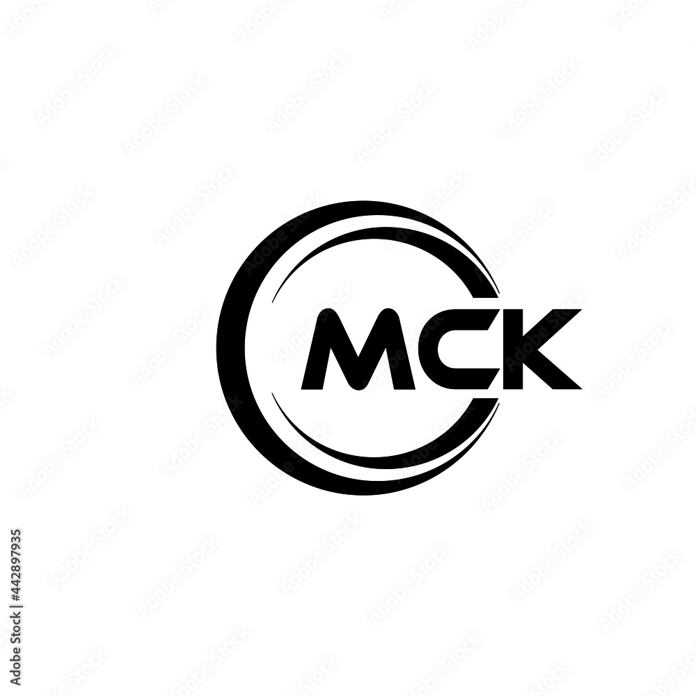 Vecteur Stock MCK letter logo design with white background in ...