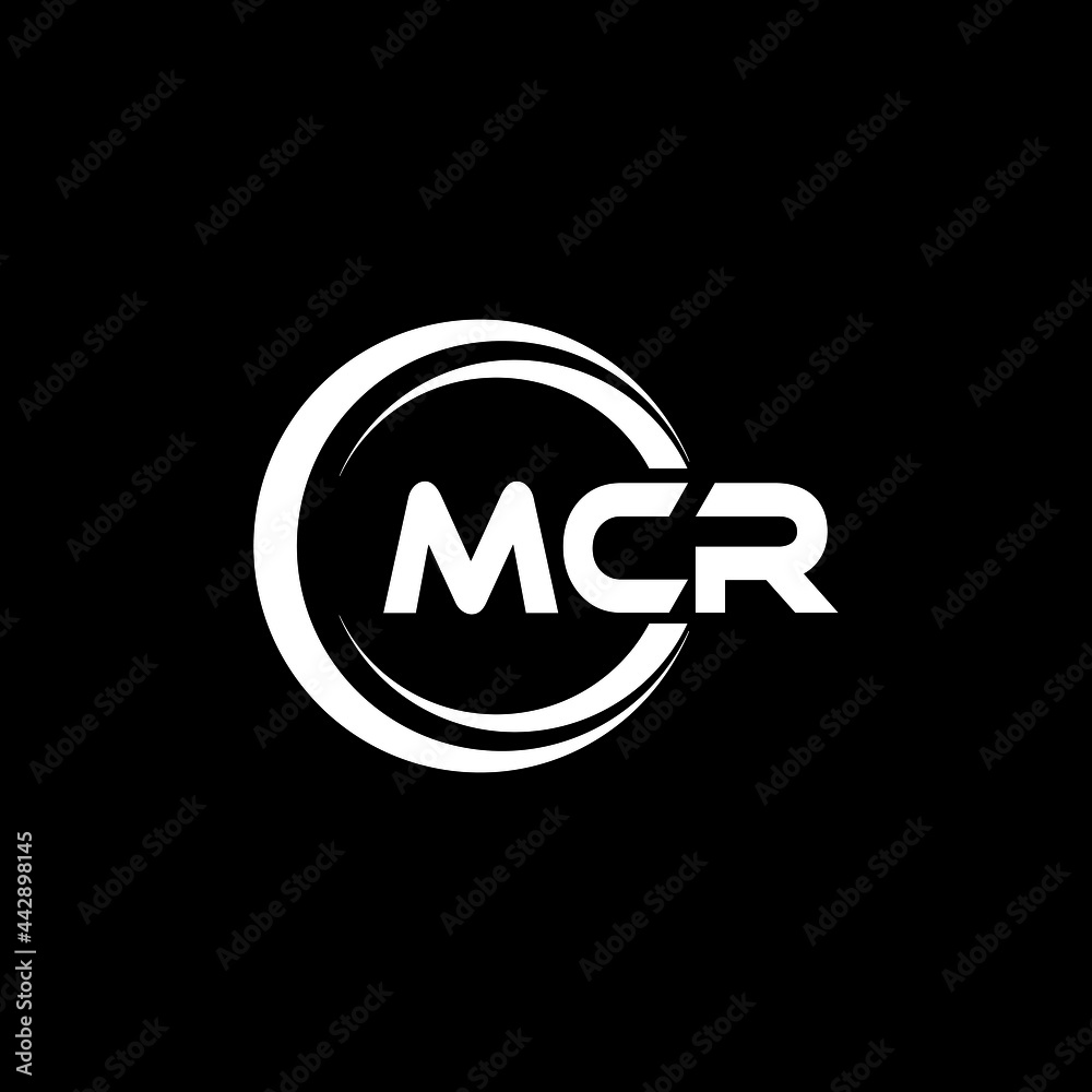MCR letter logo design with black background in illustrator, vector ...