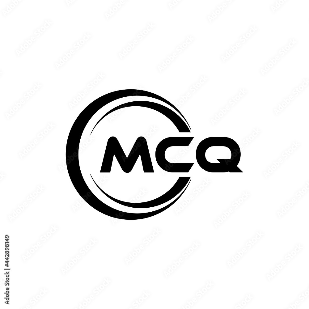 MCQ letter logo design with white background in illustrator, vector ...