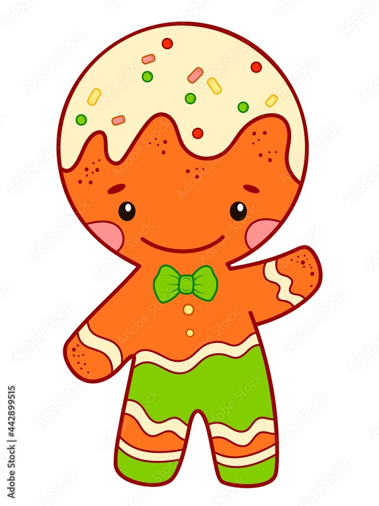 Christmas cartoons clip art . Gingerbread man clipart illustration ...