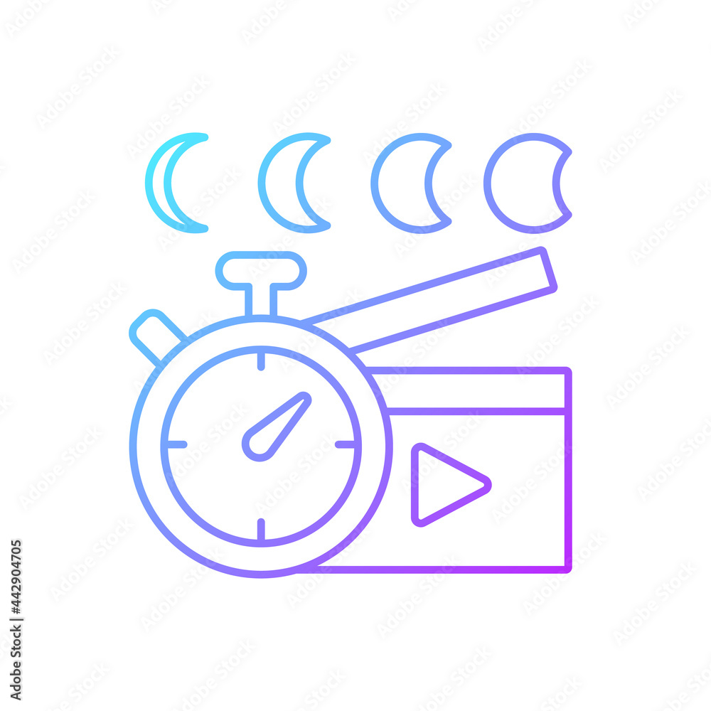Time lapse videos gradient linear vector icon. Shooting footage over ...