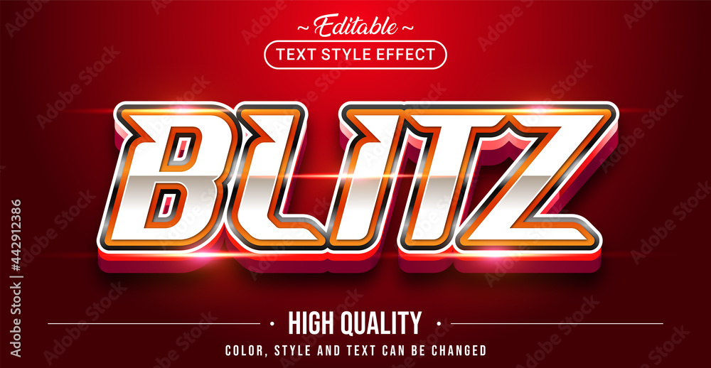 Editable text style effect - Blitz text style theme. Stock-Vektorgrafik ...