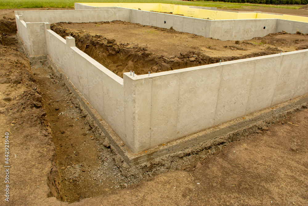 Concrete footings and basement walls complete ready for next phase of ...