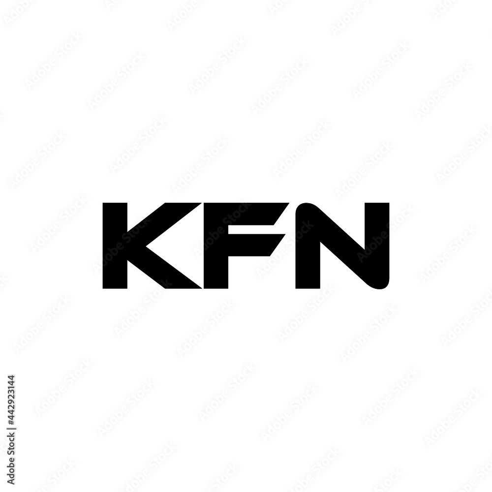 KFN letter logo design with white background in illustrator, vector ...
