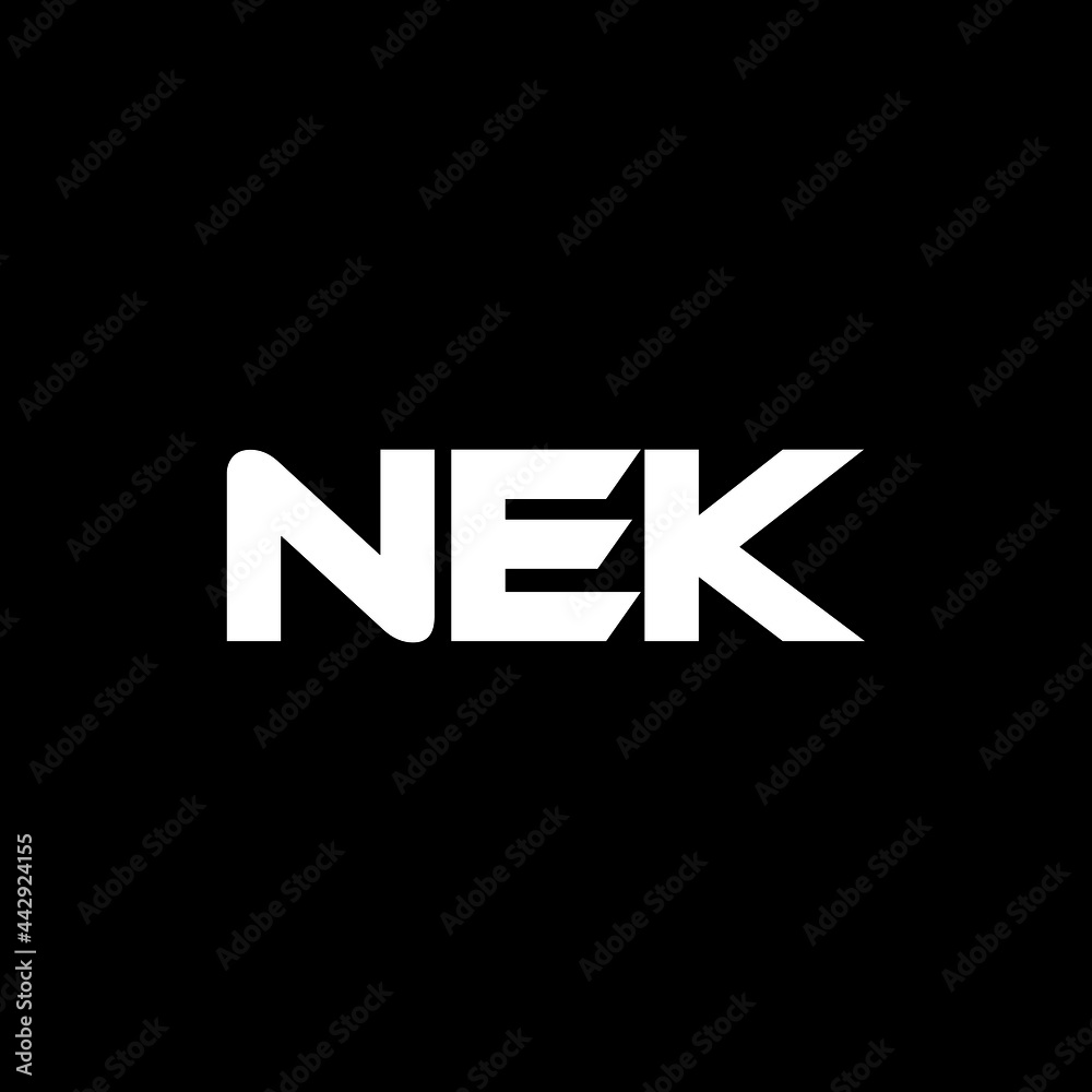 NEK letter logo design with black background in illustrator, vector ...