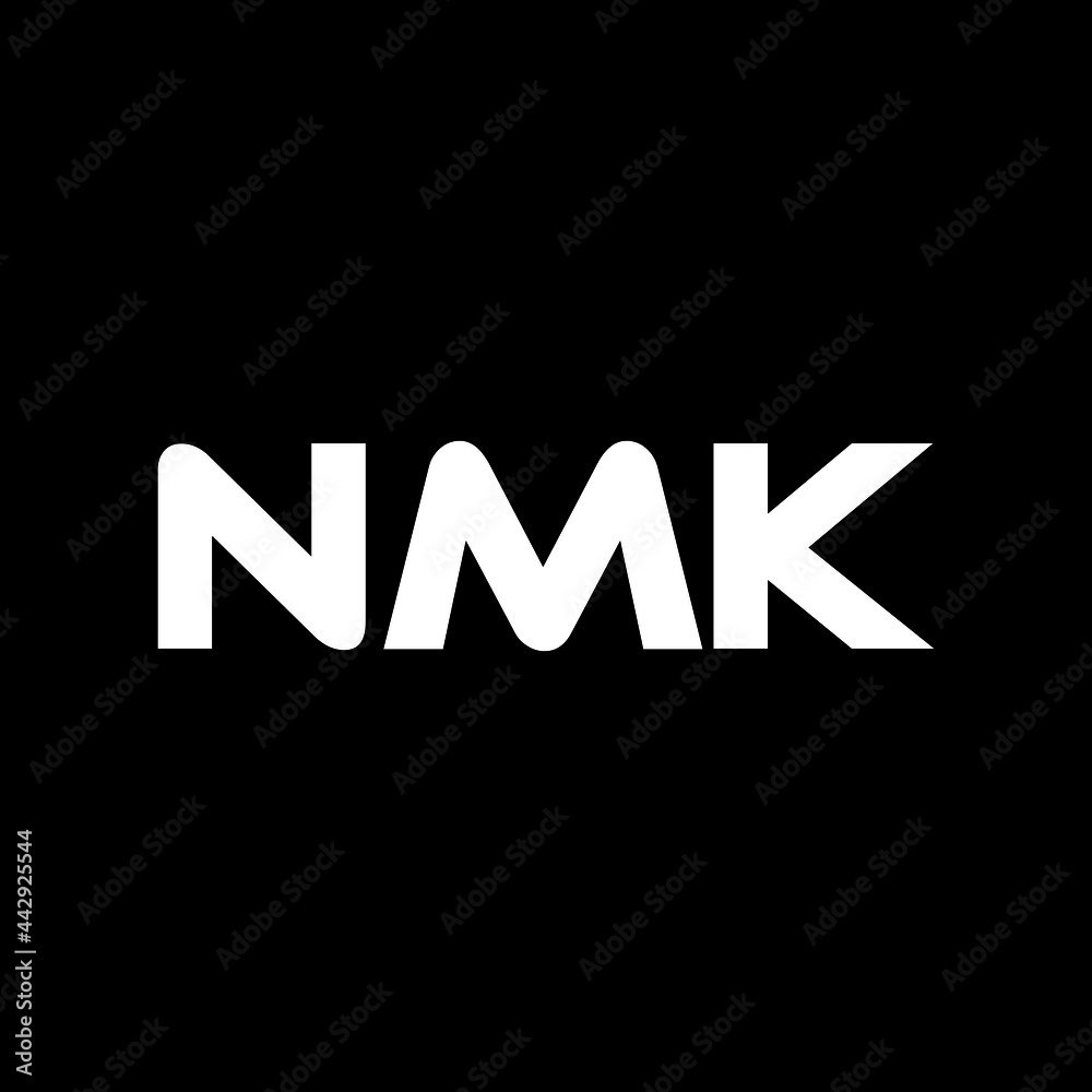 NMK letter logo design with black background in illustrator, vector ...