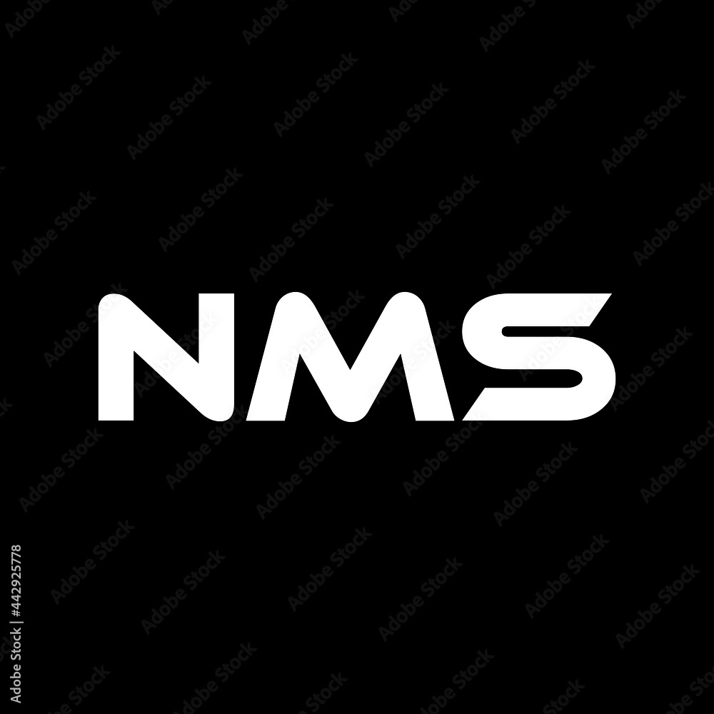 NMS letter logo design with black background in illustrator, vector ...