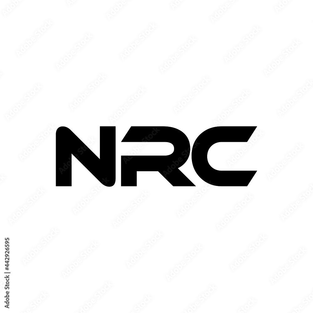 NRC letter logo design with white background in illustrator, vector ...